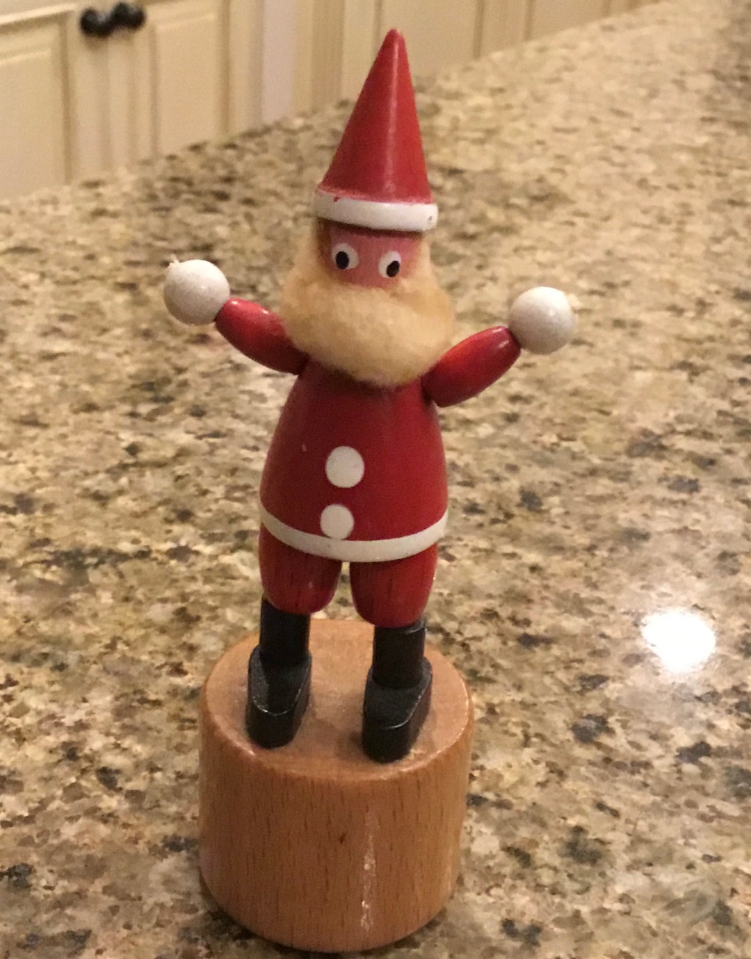 Italian Push Puppet Santa - Vintage MCM Christmas Santa Claus - Made in ...