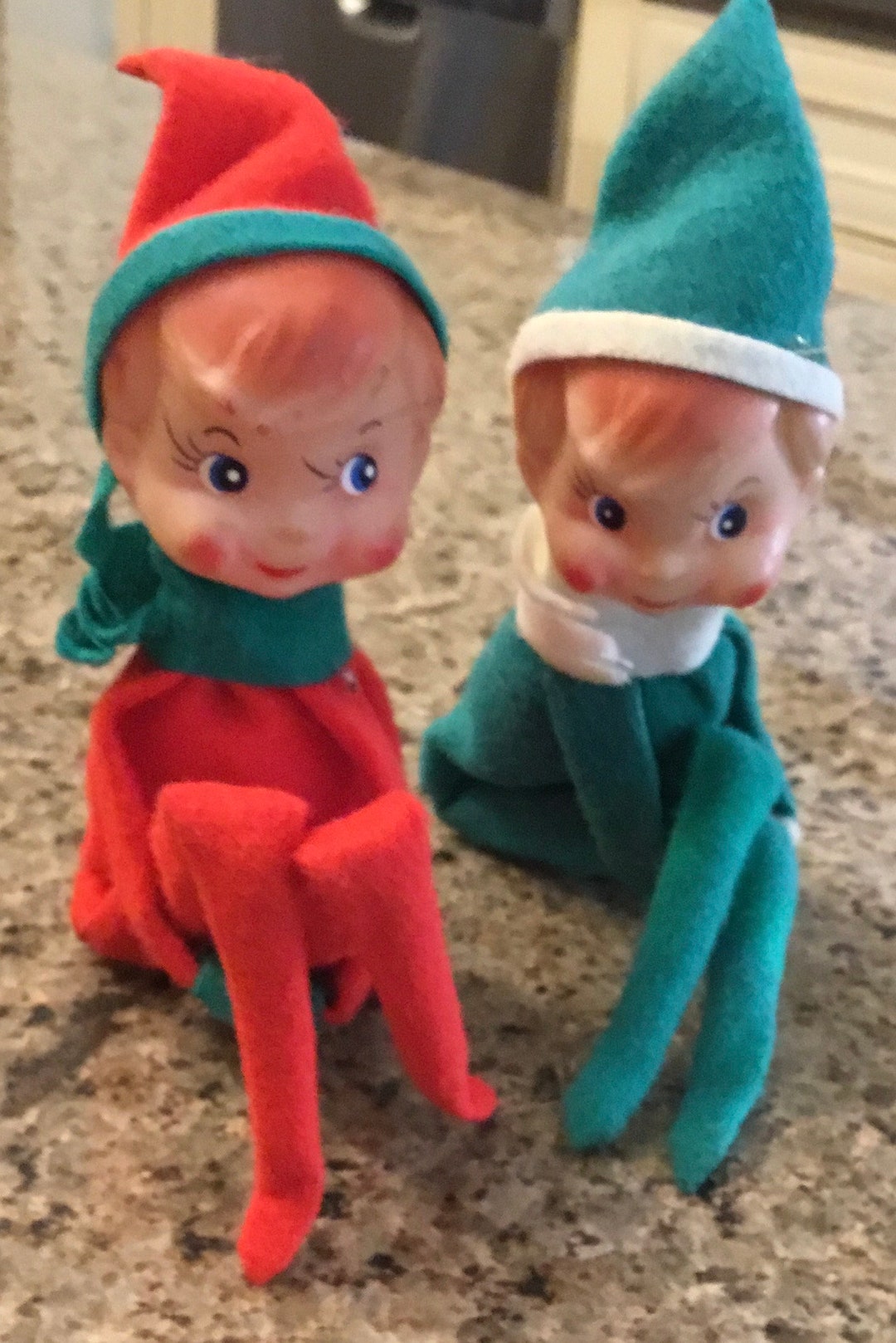 Vintage Christmas Knee Hugger Pixie Elves - MCM Japanese Elves - Set of ...