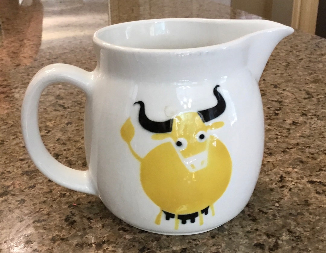 Mid Century Modern Arabia of Finland Yellow Bull Pitcher - Designed by ...