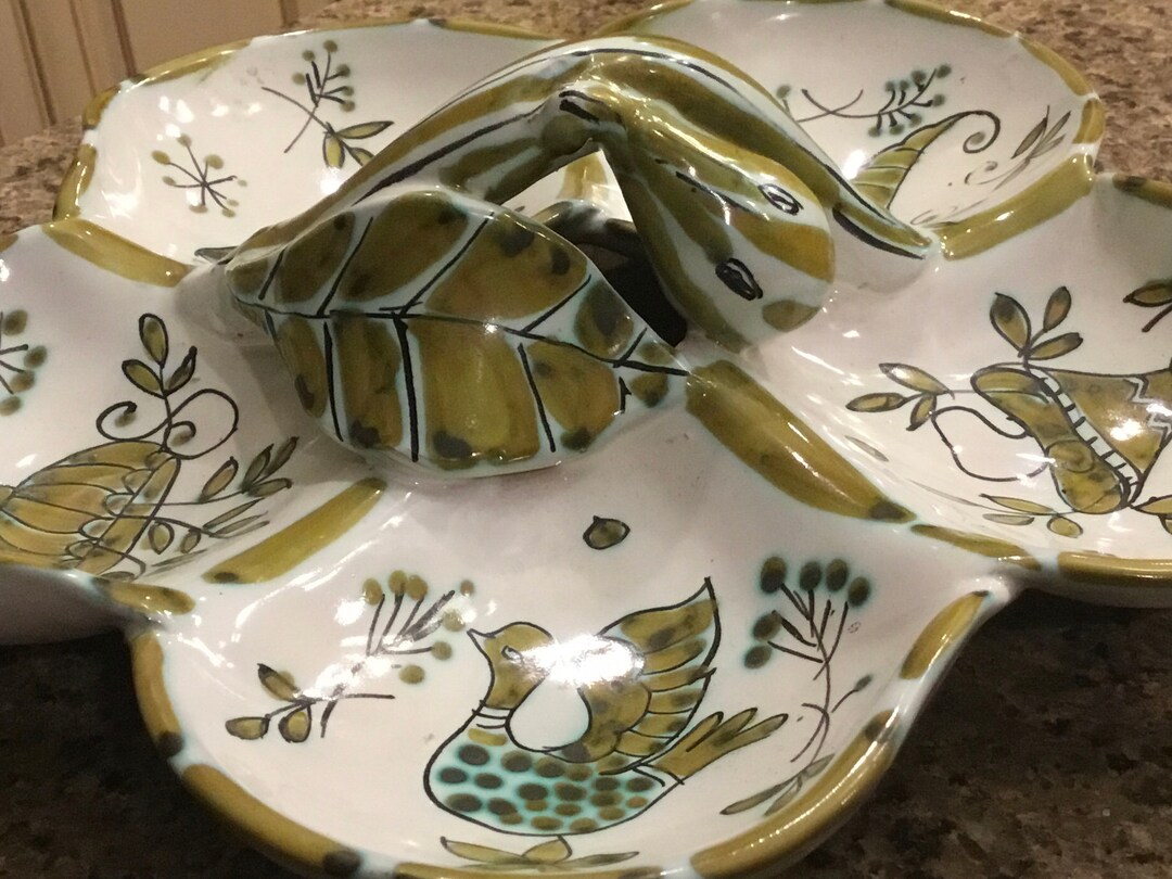 Italian Folk Art Ceramic Relish Dish Artist Signed Made in Italy - Etsy
