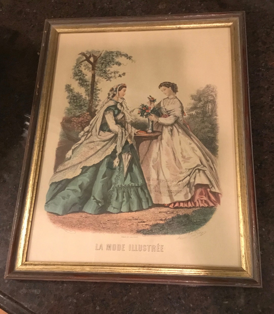 Antique French Lithograph - La Mode Illustree French Fashion - Anais ...