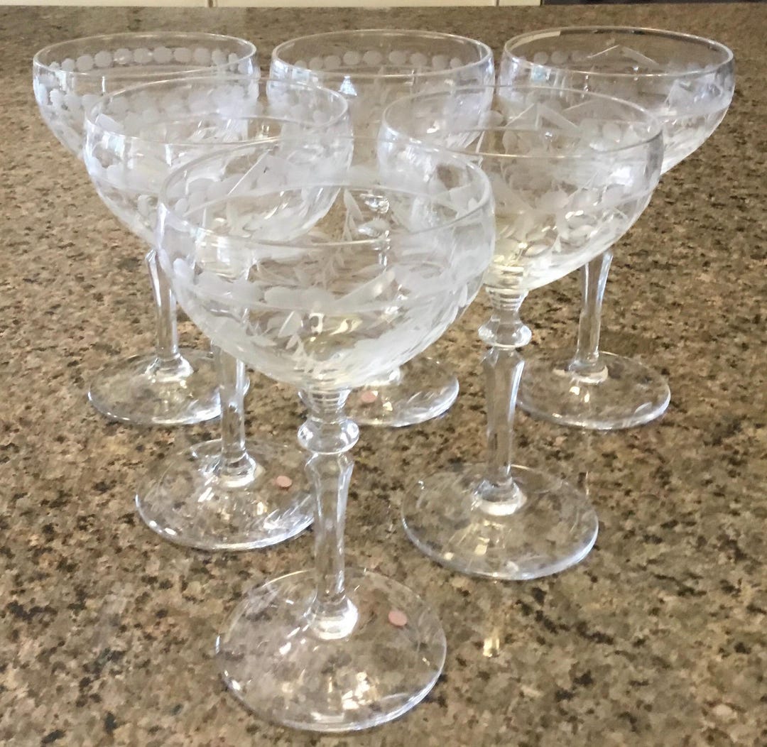 Vintage Libbey - Jewel Rock Sharpe - COUNTESS - Champagne Glasses - Set ...