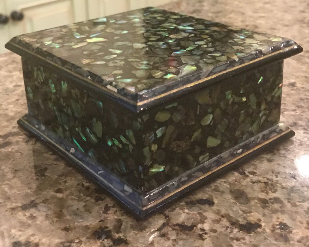Paua Shell Trinket Box Ring Box Made in New Zealand - Etsy