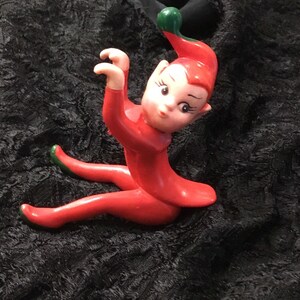 Mid Century Pixie Elf Christmas Figurine - Hong Kong Kitsch Plastic ...