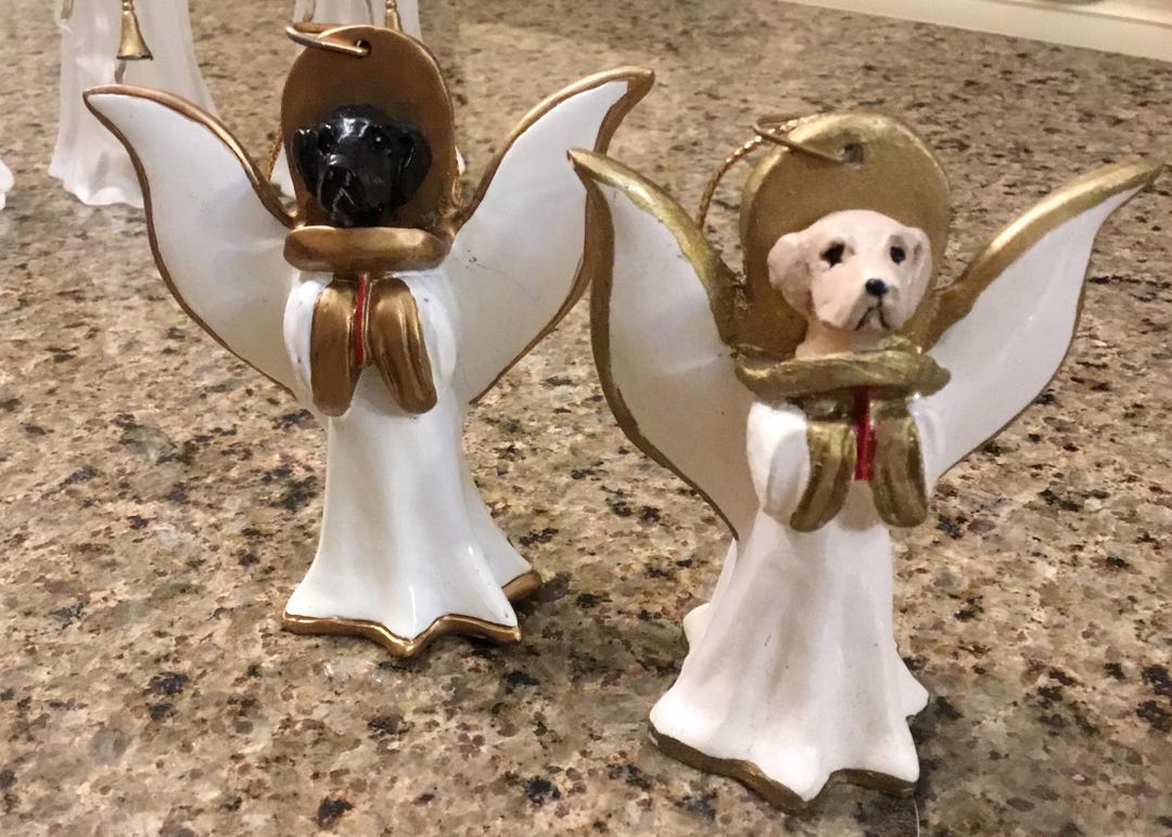 Labrador Retriever Angel Ornaments - Set of 2 - One Black One White ...