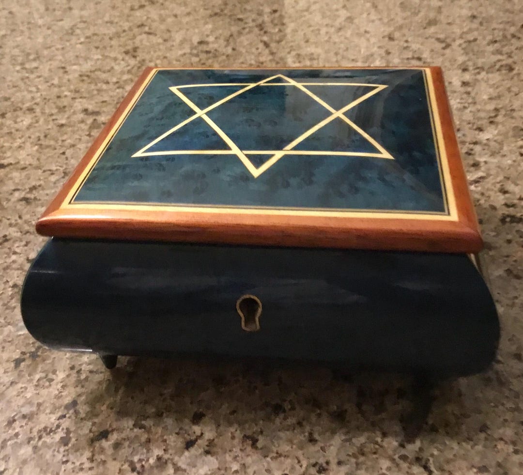 Vintage Burl Wood Music Box - Sorrento Italian Jewelry Box - Star of ...