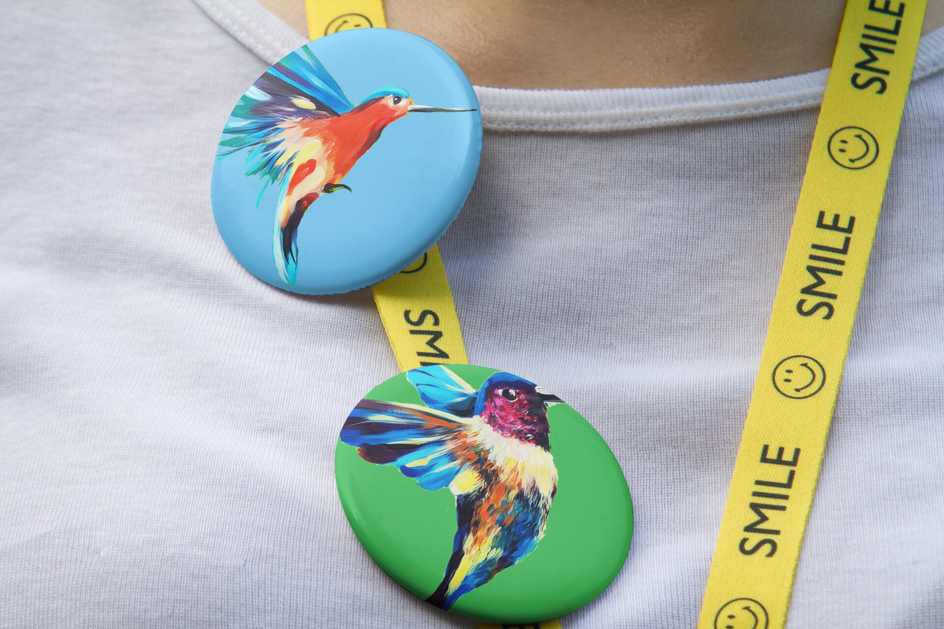 Bird pin button accessory wearable art bird lovers vibrant | Etsy