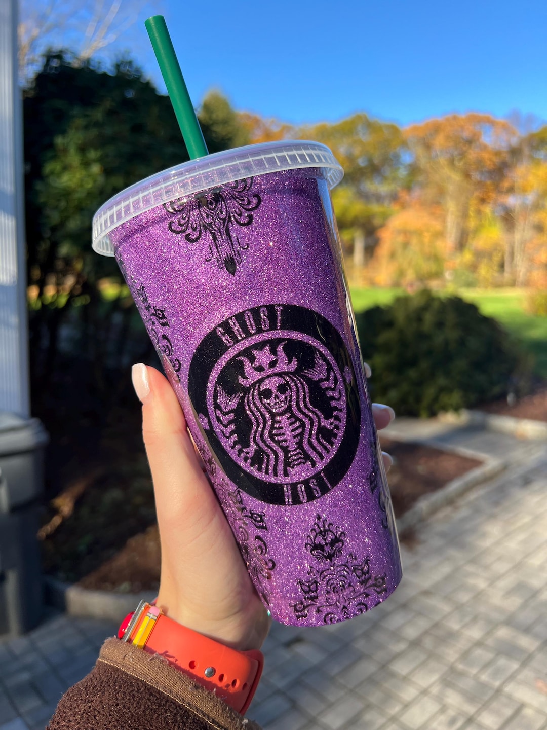 Haunted Mansion Starbucks Glitter Tumbler - Etsy