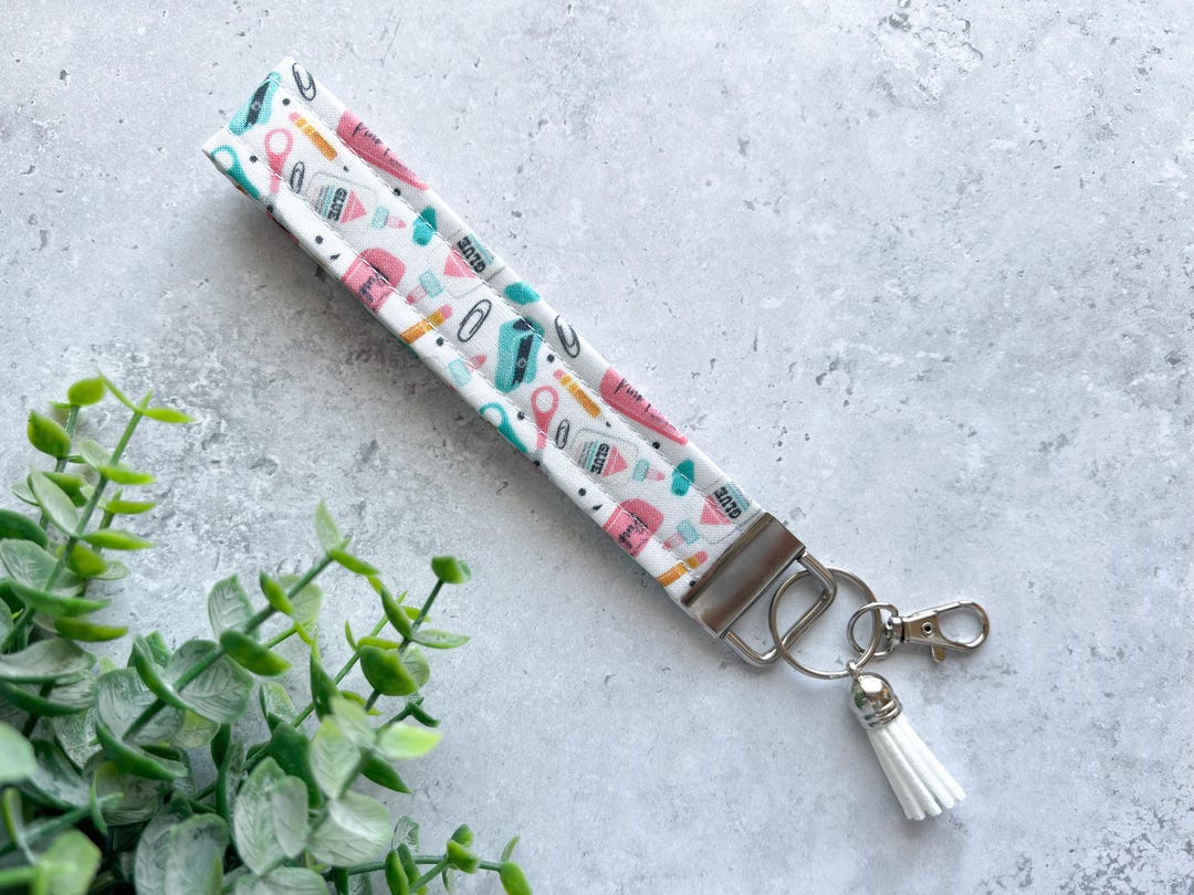 Back to School Key Fob Wristlet / Fabric Key Fob / Gift for Her ...