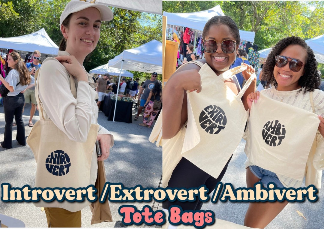 Introvert Extrovert Ambivert Tote Bags - Etsy