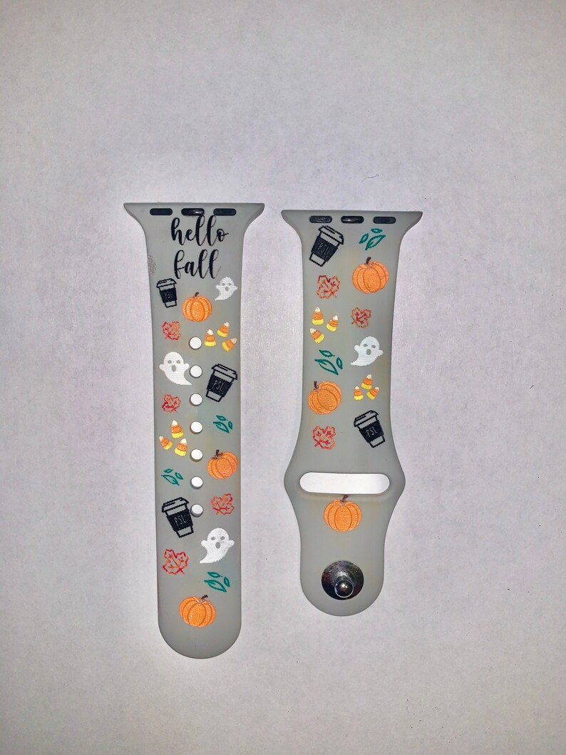 Fall Theme Laser Engraved Silicone Apple Watch Band Fall - Etsy