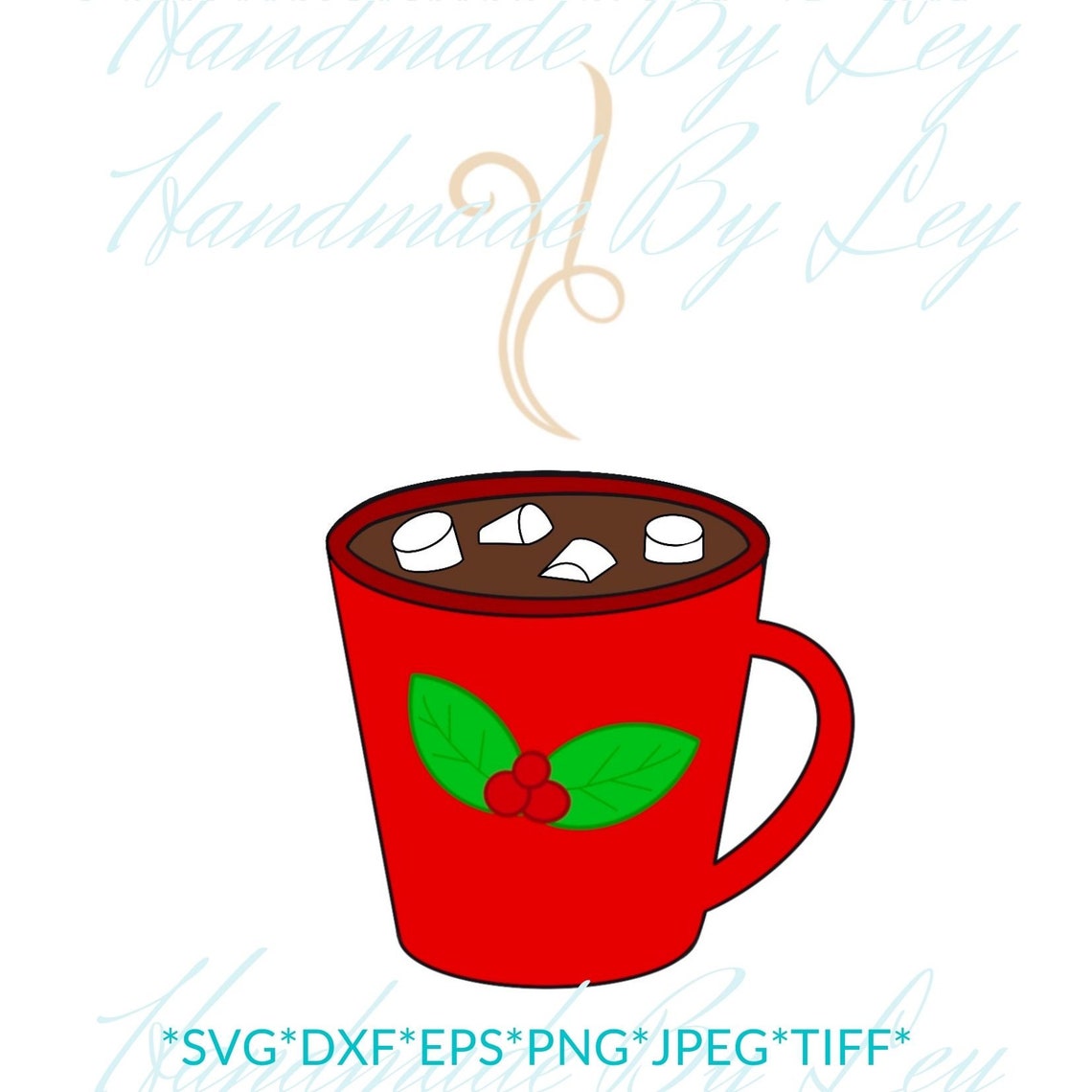 Hot Chocolate With Marshmallows, Winter Themed Clip Art Svg, Eps, Dxf ...