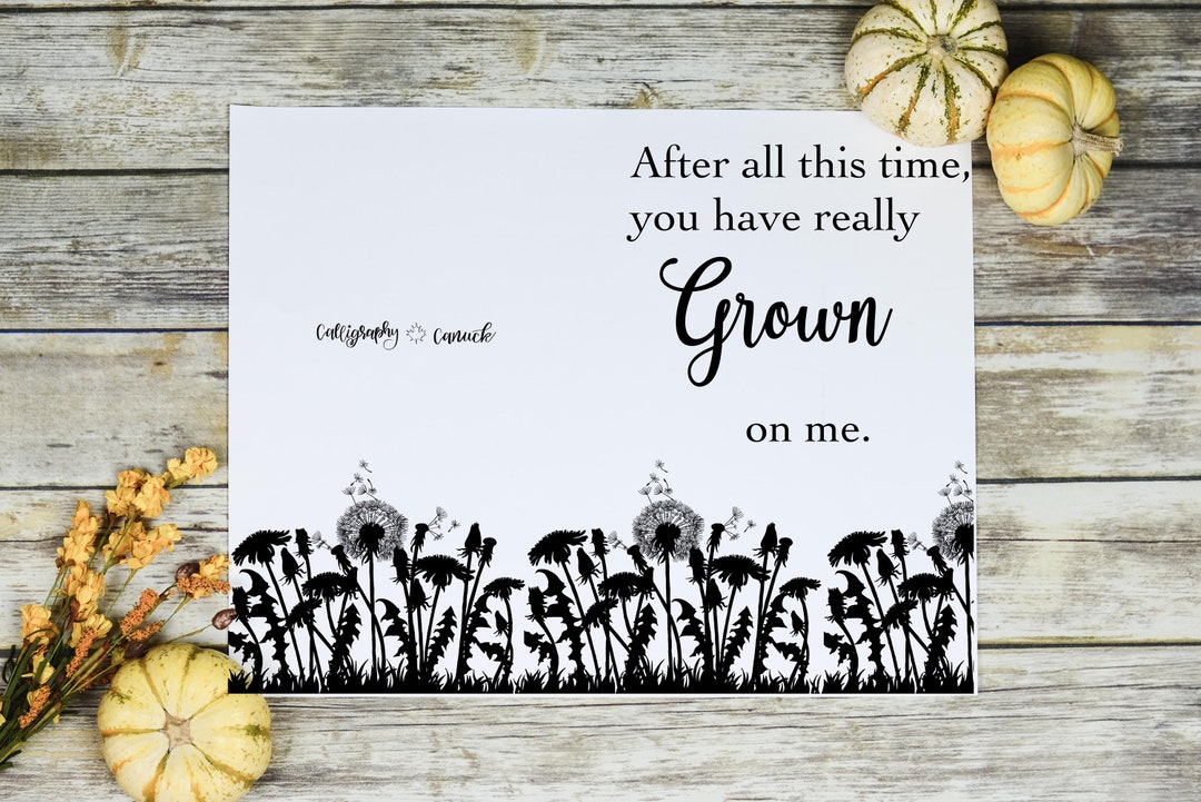 Printable Grown on Me Anniversary Card, Printable Cards, Anniversary ...