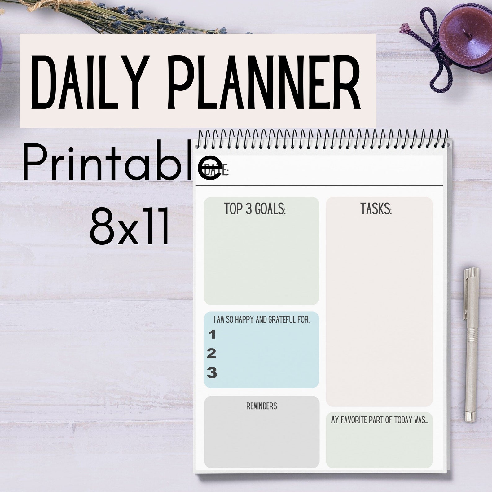 Daily Printable Planner Student Day Planner Template And Etsy