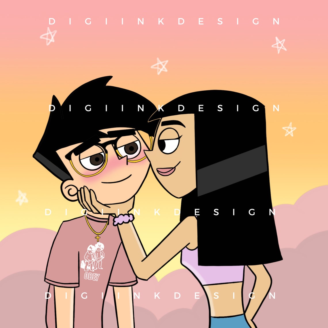 Digital Custom Danny Phantom Couples Portrait Etsy