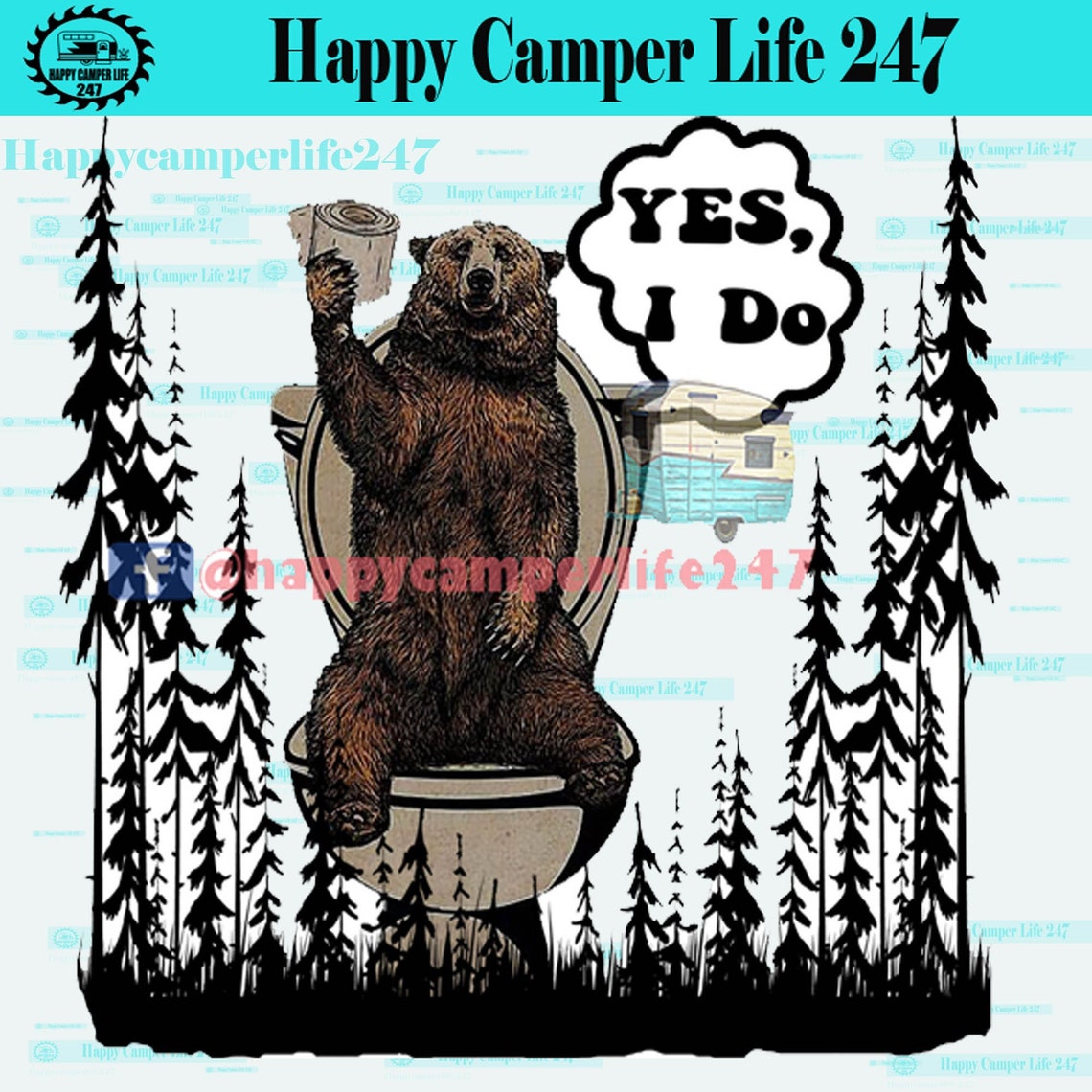 Bear Shit in the Woods Funny Camping Sublimation Digital Designs ...
