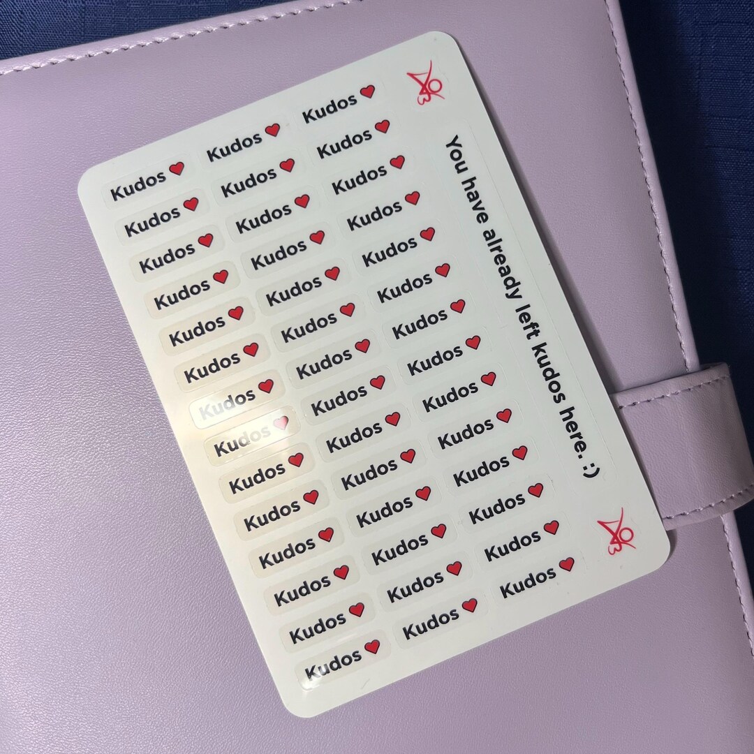 Fan Fiction KUDOS Transparent Sticker Sheet - Mini Micro Planner ...