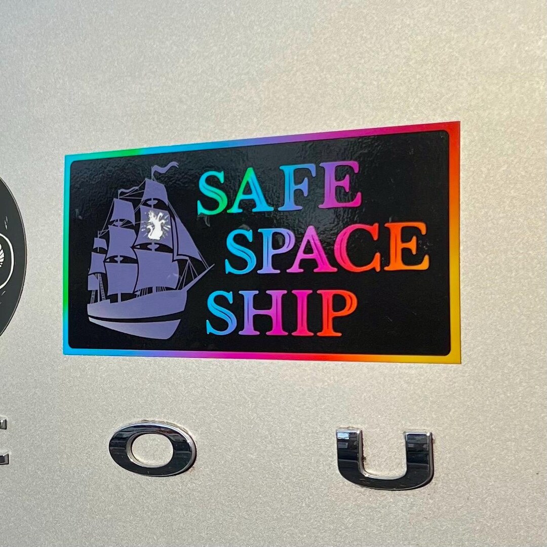 Safe Space Ship Car Magnet: Rainbow Pirate Pride Vinyl Decal - Etsy
