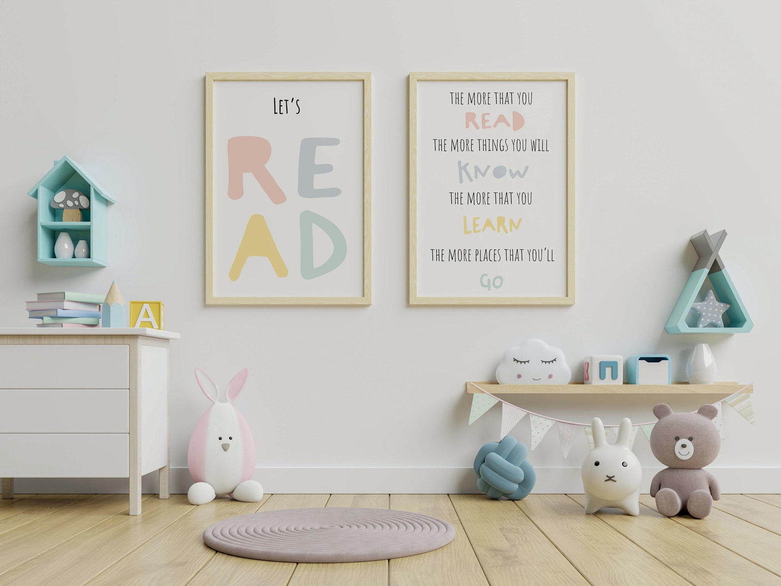 Pastel Reading Quote Print Dr Seuss Nursery Wall Art Nursery - Etsy