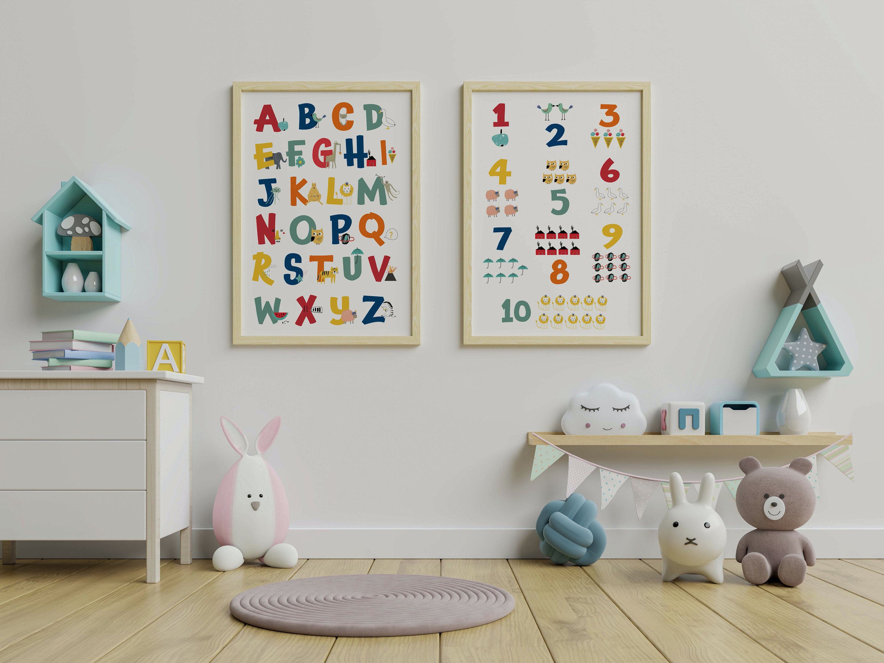Rainbow numbers Print, Nursery décor, Nursery wall art, Numbers art ...