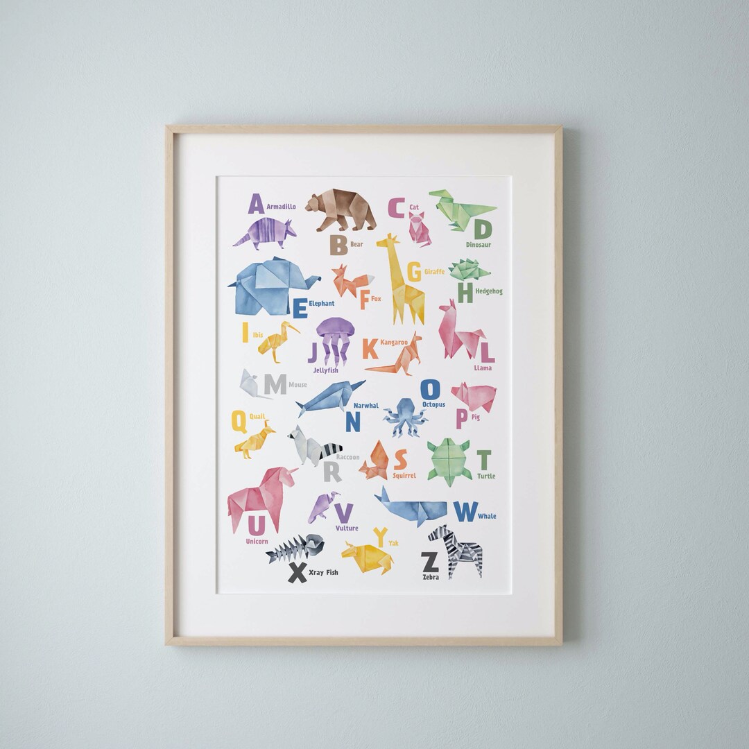 Animal Alphabet Print Animal Alphabet Poster Kids Alphabet - Etsy