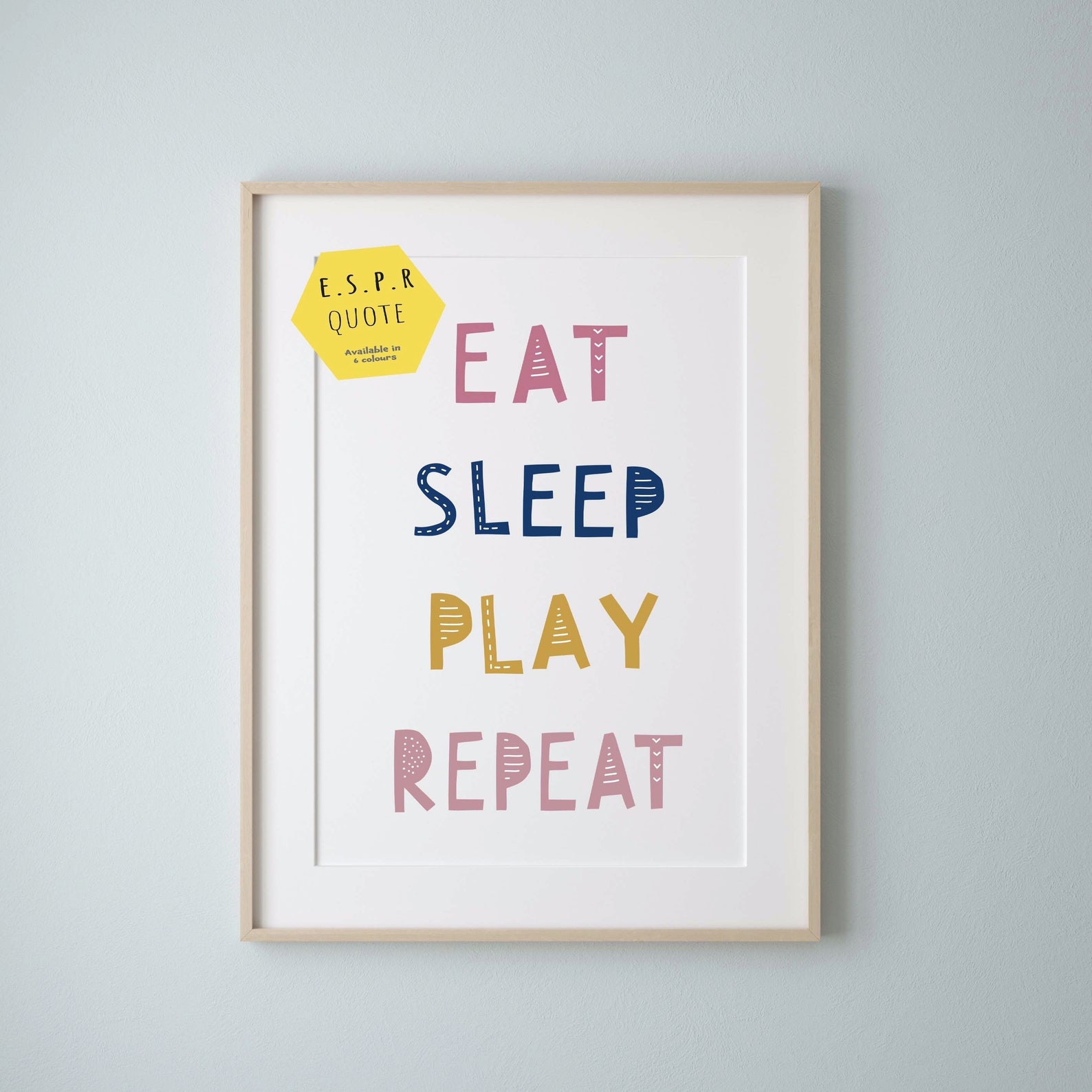 Eat Sleep Play Repeat Quote Print Nursery Decor Playroom - Etsy UK