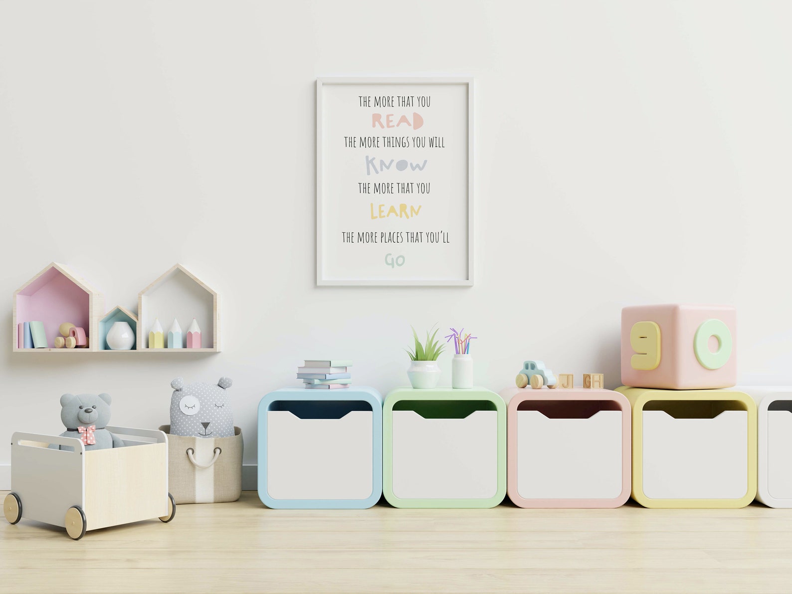 Pastel Reading Quote Print Dr Seuss Nursery Wall Art Nursery - Etsy