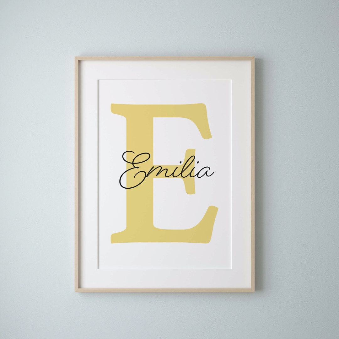 Personalised Initial Name Print, Nursery Decor, Kids Room Decor, Name ...