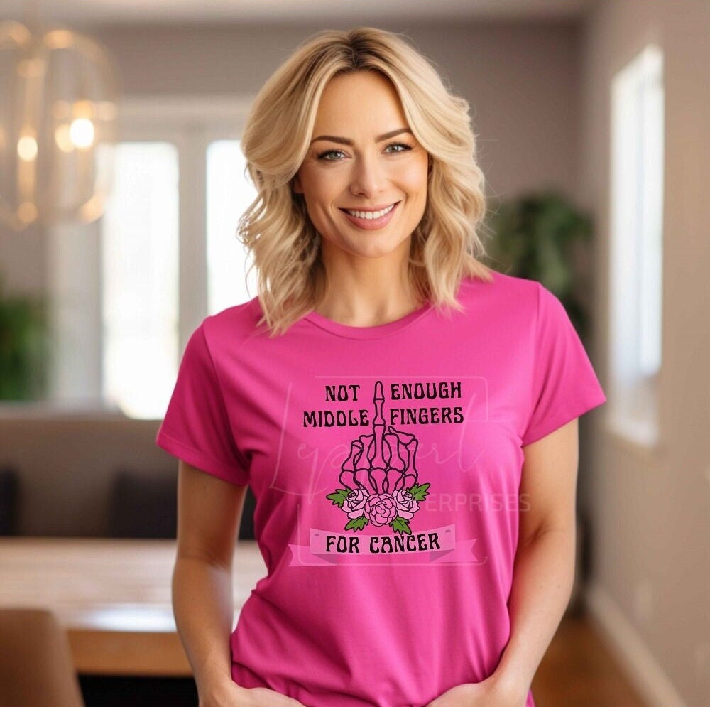 Skeleton Hand Middle Finger Breast Cancer Awareness Shirt, Pink October ...