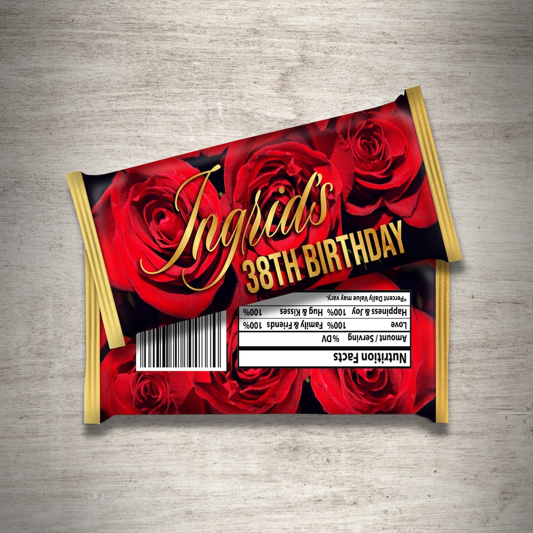 Red Roses Candy Bar Digital Files - Etsy