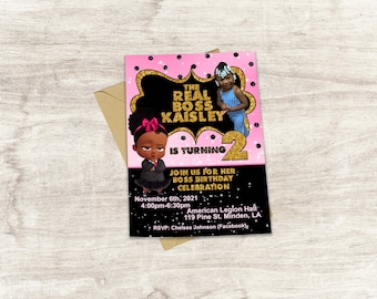 Boss Baby Girl Invitation | Etsy