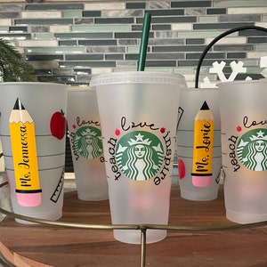 Personalized Teacher Starbucks Cold Cup Teacher Gift Idea | Etsy