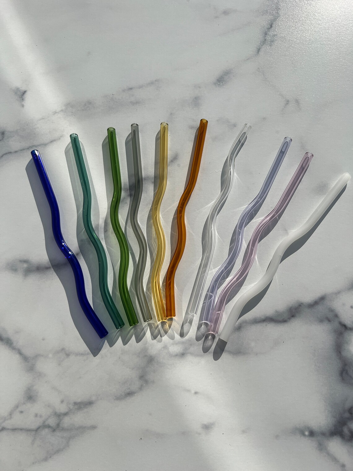 Wavy Glass Straw Aesthetic Glass Straw Straws for Beer Can - Etsy