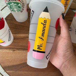 Personalized Teacher Starbucks Cold Cup Teacher Gift Idea | Etsy