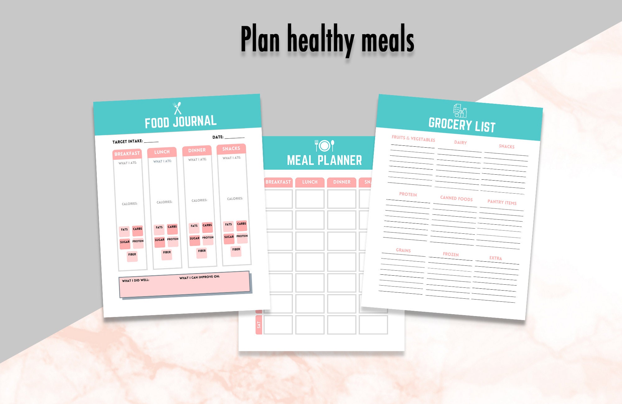 Printable Fitness Planner, 15 Pages, Health and Fitness Tracker ...
