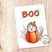 Printable Cute Halloween Card, Boo, Pumpkin Card, Hedgehog Card, Fall ...