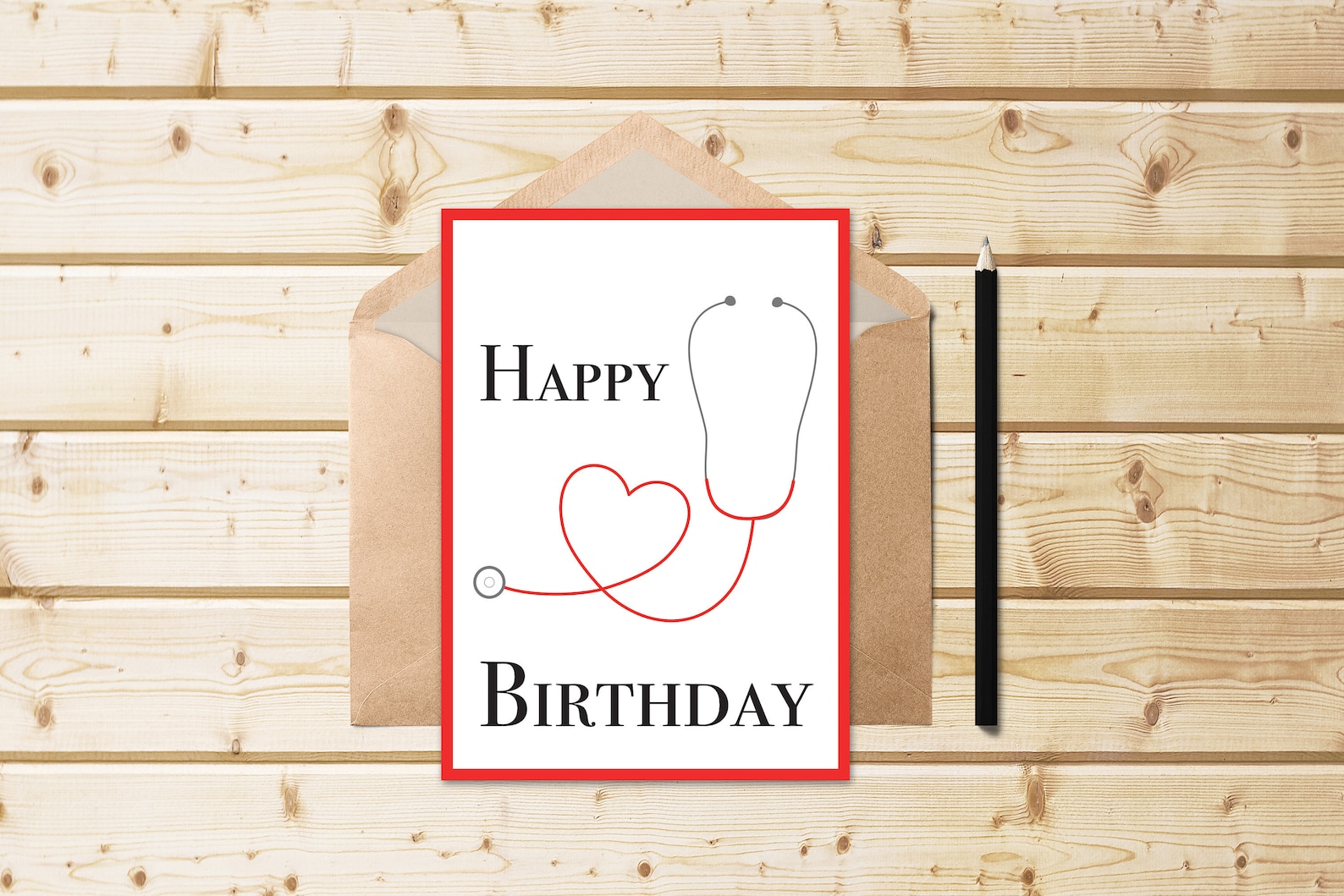 Printable Stethoscope Happy Birthday Card - Medicine/doctor Themed Card ...