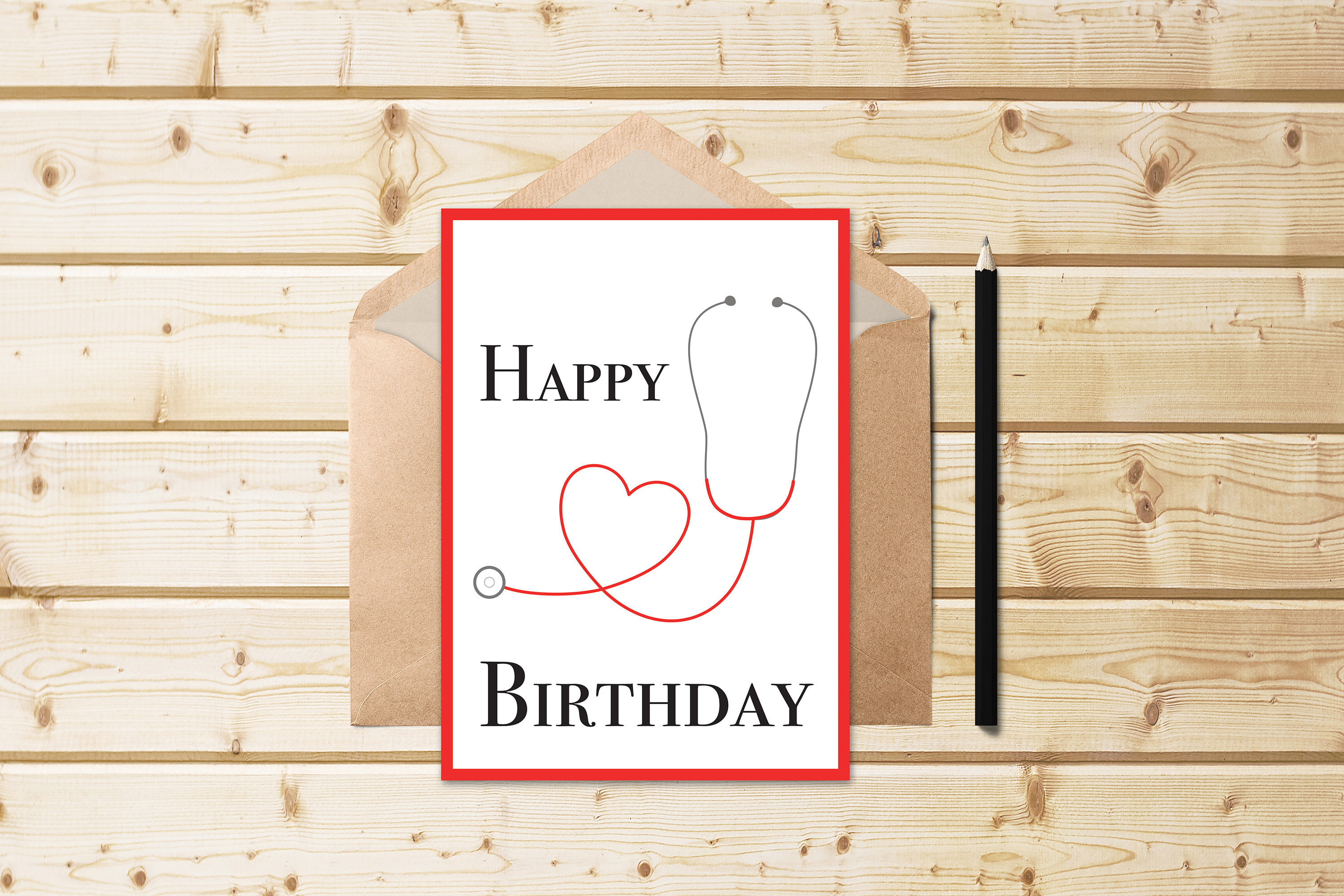 Printable Stethoscope Happy Birthday Card - Medicine/doctor Themed Card ...