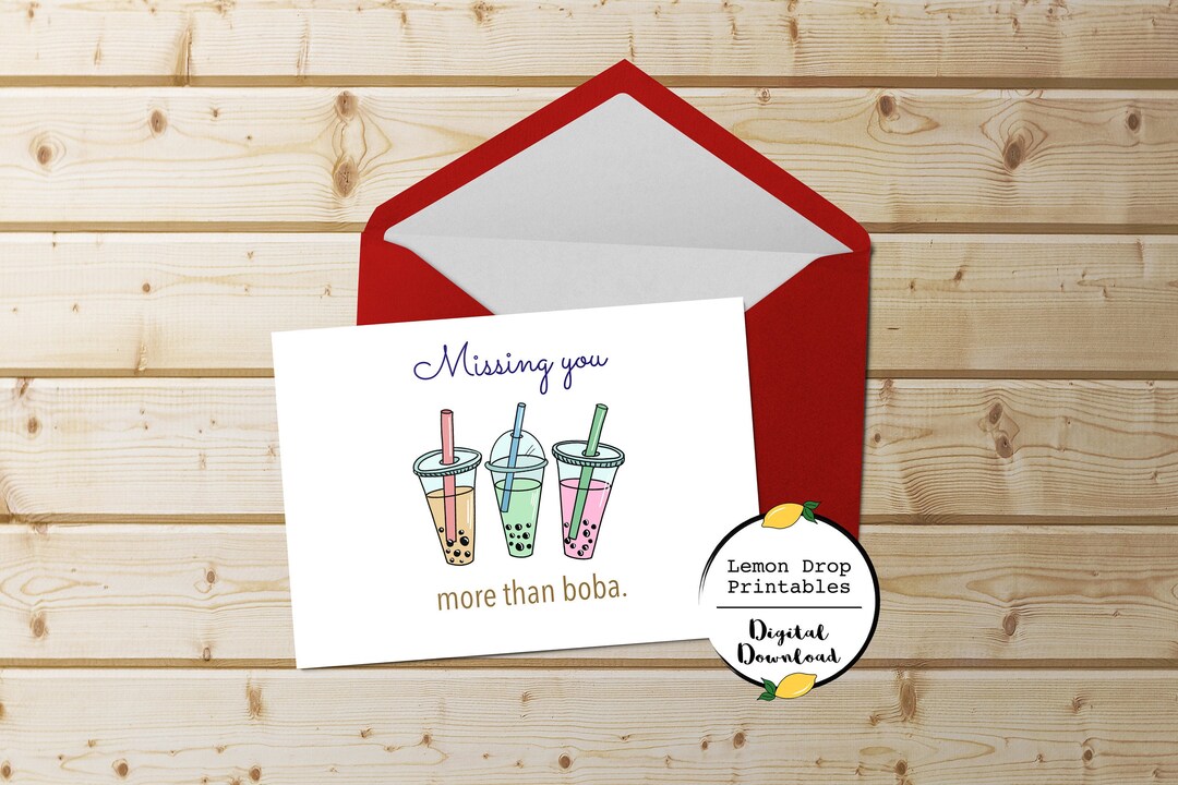 Boba Tea (bubble Tea) Greeting Card - Printable Card - Digital Download ...