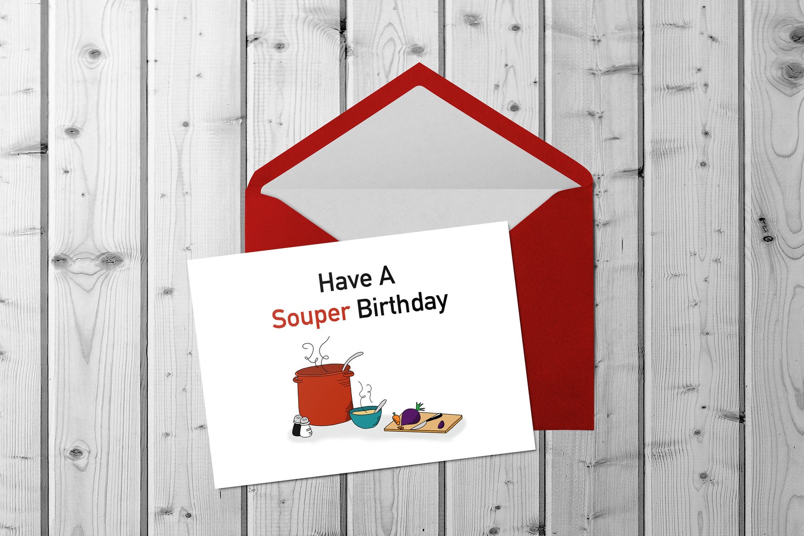 Printable Have A Souper Birthday Card Digital Download 5x7 | Etsy