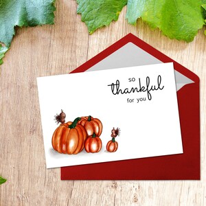 Printable so Thankful for You Fall Card, Happy Thanksgiving Card, Fall ...
