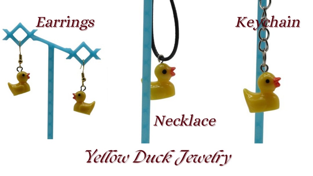 Cheerful Yellow Duck Jewelry Set by Vera's Arts & Dice - Adorable ...