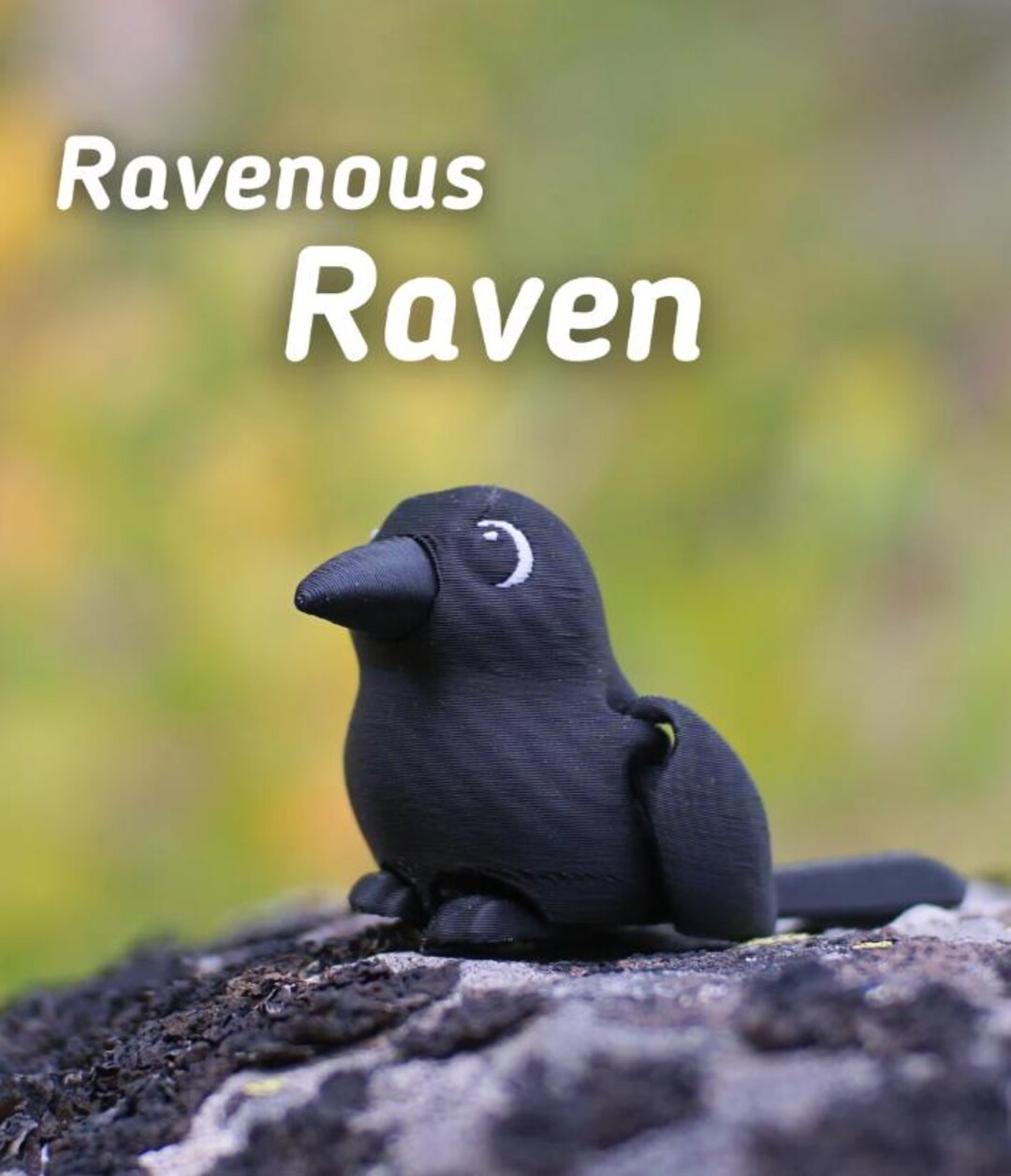 Ravenous Raven Figurine – 3D Printed Cute Raven Desk Critter - Handmade ...