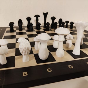 Enchanted Mushroom Chess Pieces Set | Fantasy Chess Set by Vera's Arts ...