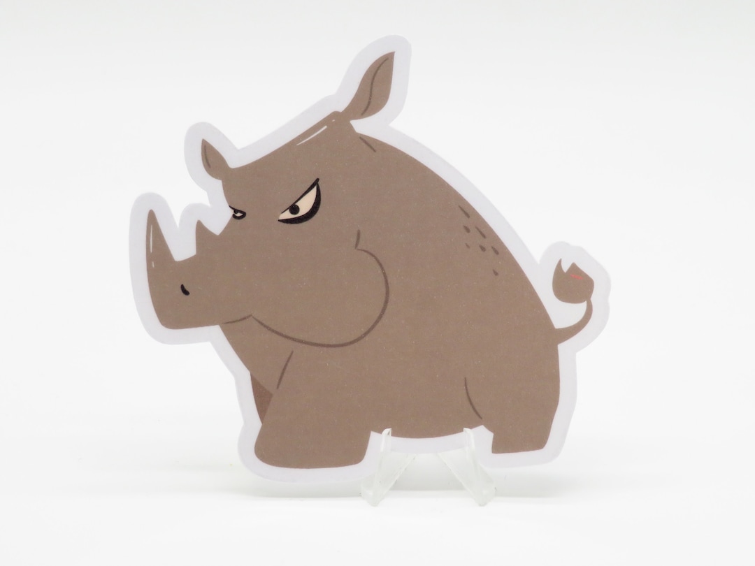 Rhinoceros Sticker Wild Animals Stickers Laptop Water Bottle Bullet ...