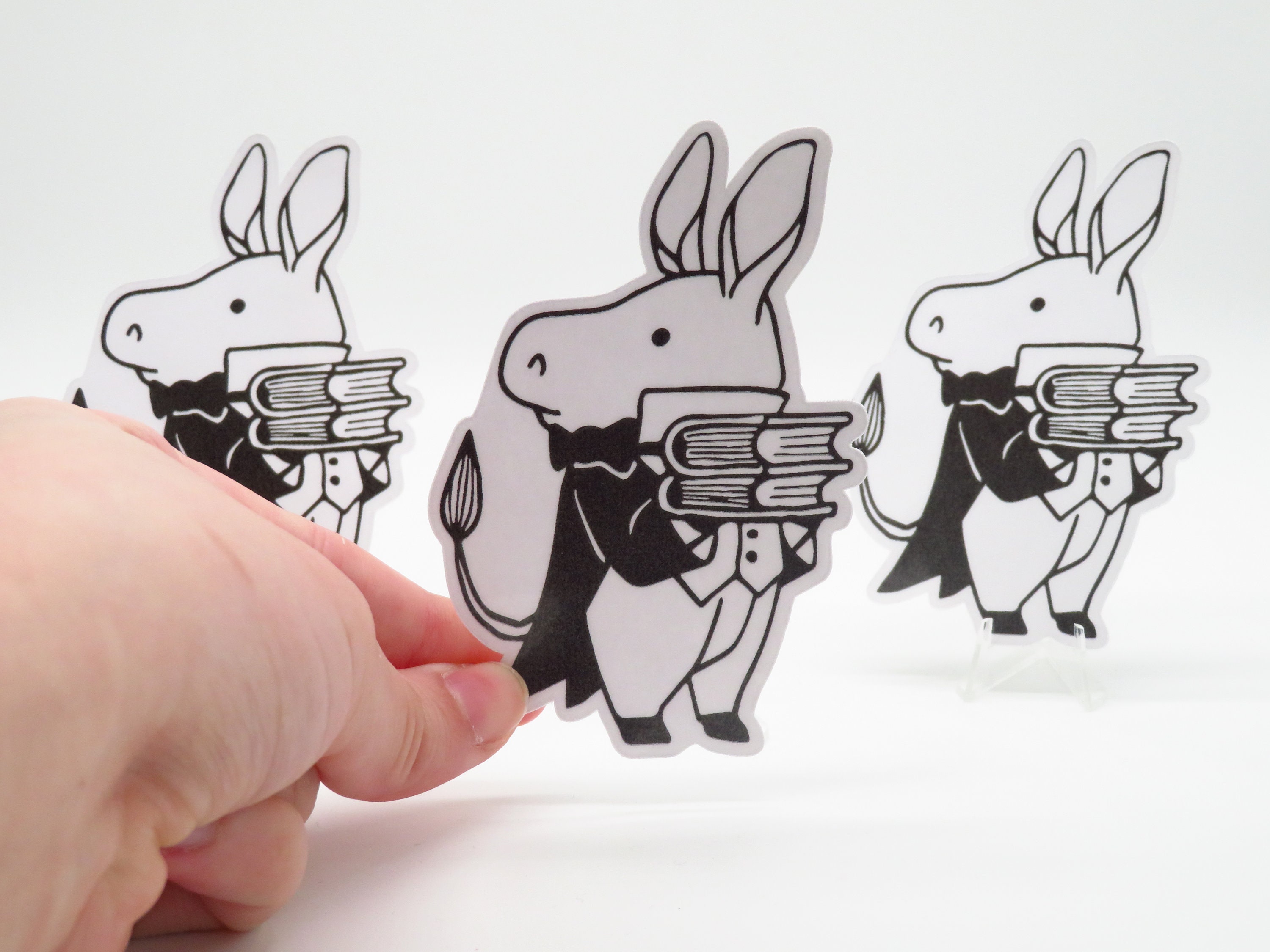 Donkey Butler Sticker - Whimsical Adorable Animal Art for Journals ...