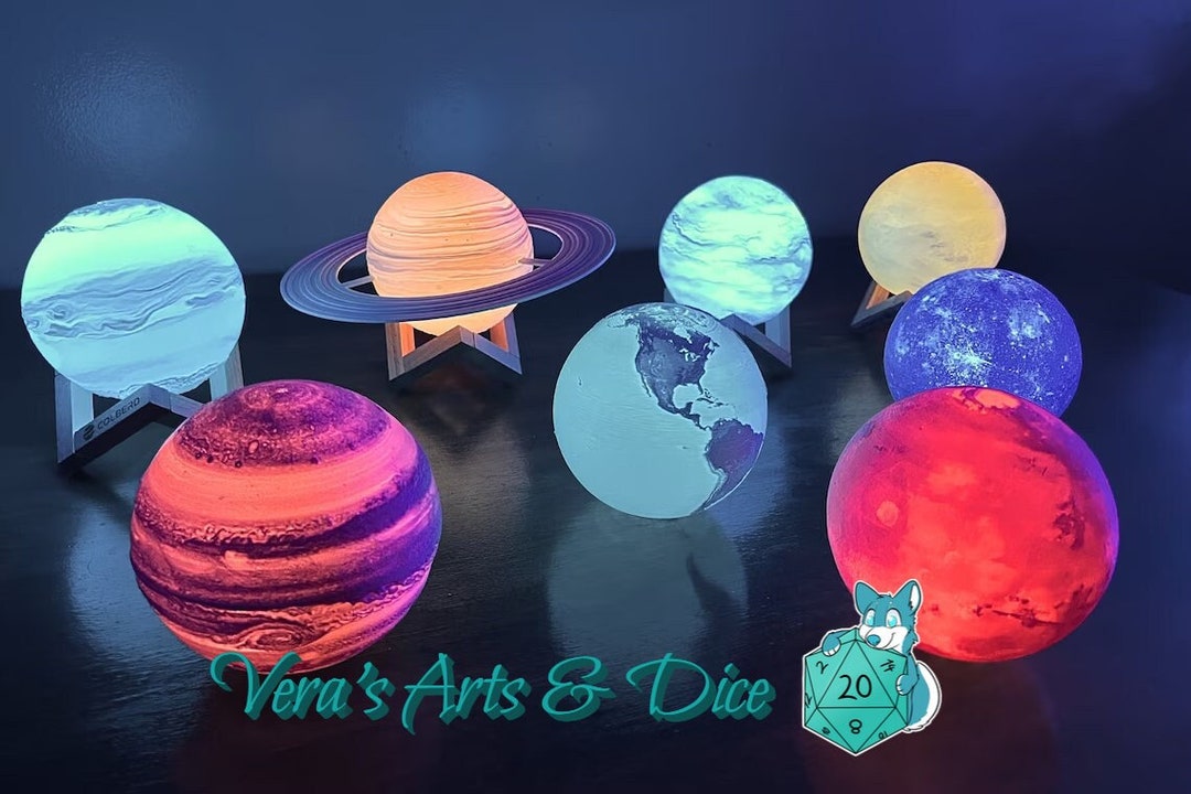 Planet Lamps - Ambient Lights - Sun Mercury Venus Earth Moon Mars ...