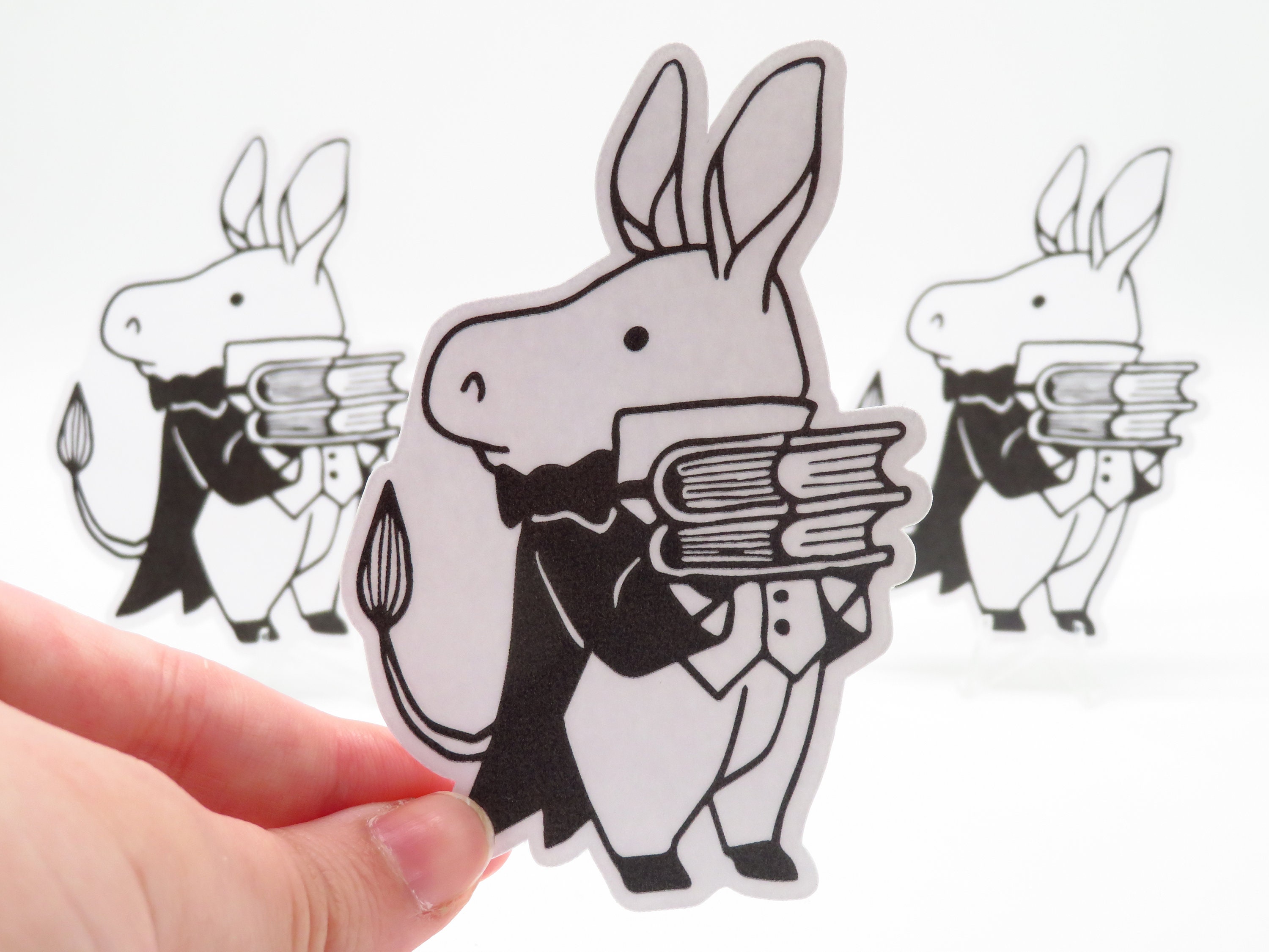 Donkey Butler Sticker - Whimsical Adorable Animal Art for Journals ...