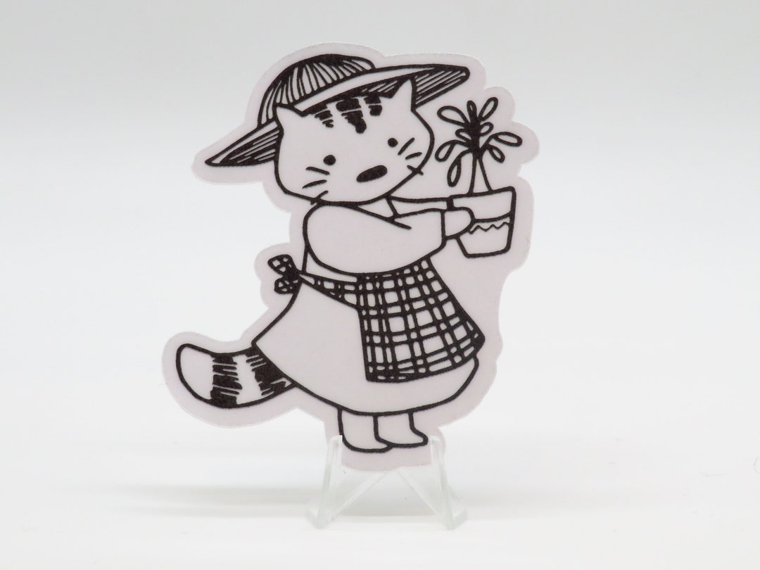 Gardening Cat Stickers for Bullet Journals, Laptops, Scrapbooks - Cute ...