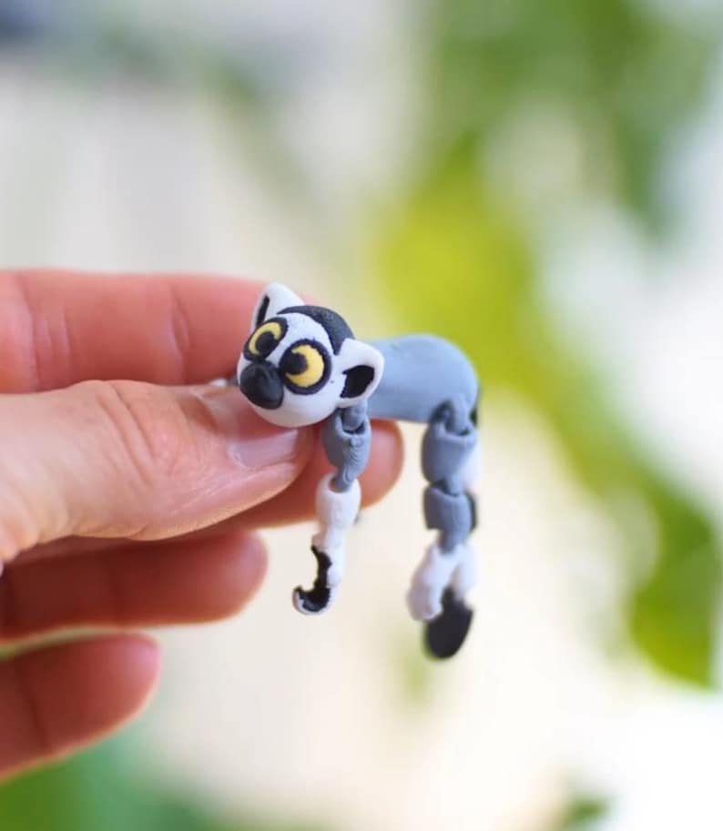 Linking Lemur – Articulated 3D Printed Lemur Fidget Toy | Connectable ...